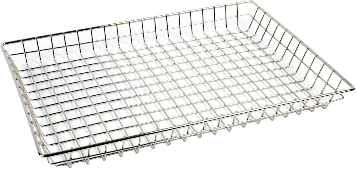 TrueCraftware- 12" x 18” Rectangular Wire Pastry Doughnut Basket Nickel Plated- Wire Serving ...
