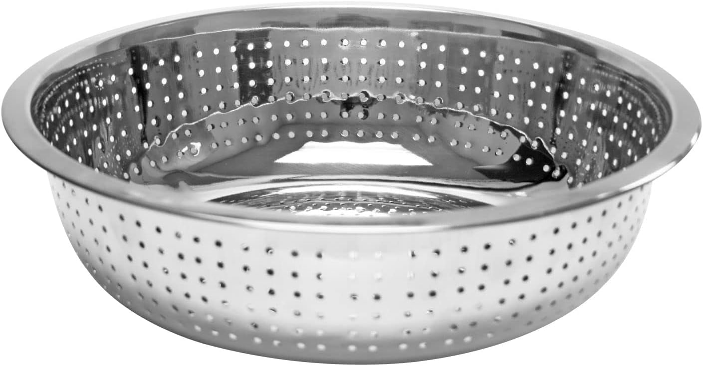 TrueCraftware- 13" Stainless Steel Chinese Colander with 4.5 mm Holes ...