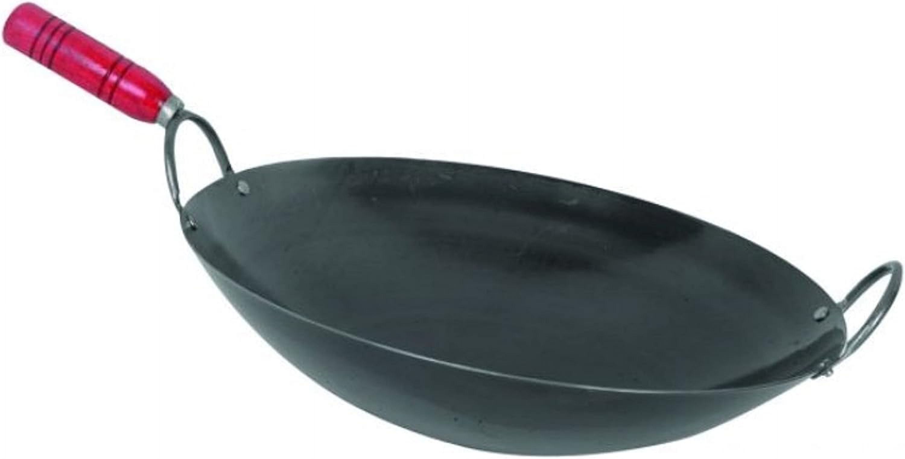 TrueCraftware- 14” Iron Wok Pan with Wooden Handle – Woks and Stir Fry ...