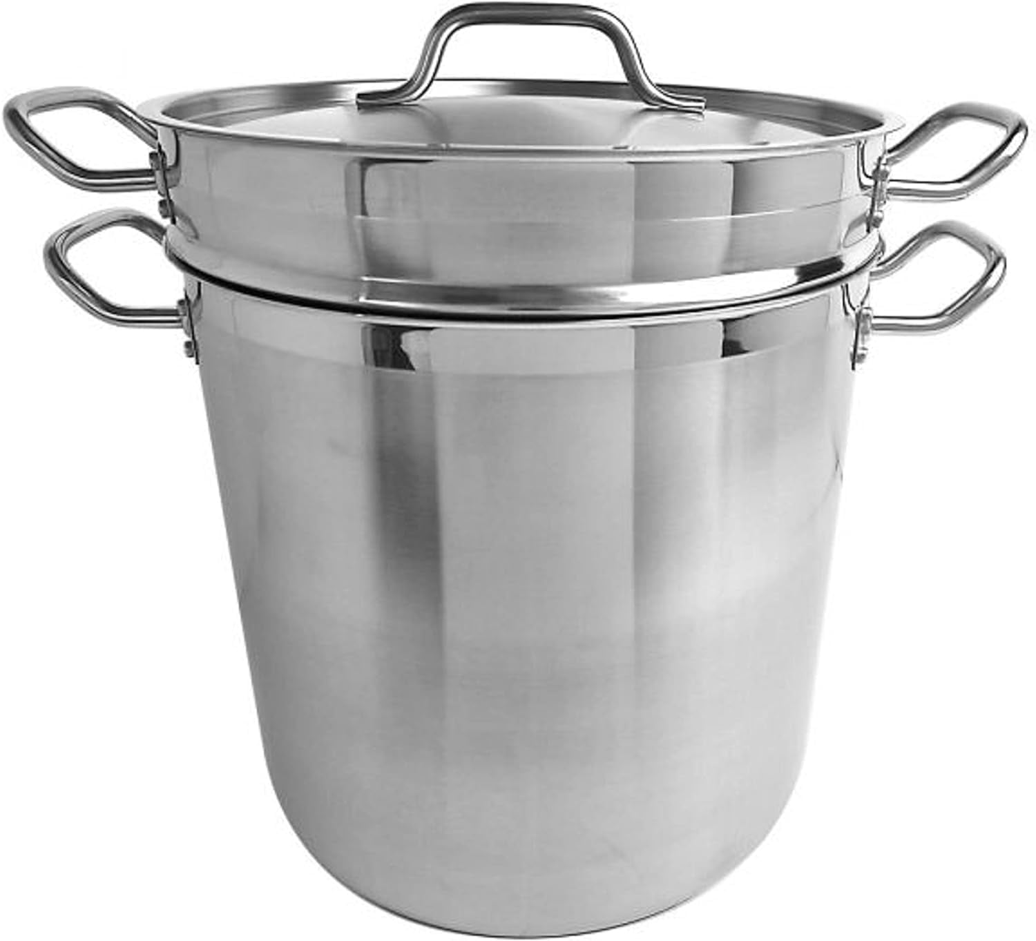 TrueCraftware-16 Quart Stainless Steel Double Boiler 3 Piece Set- Steam ...