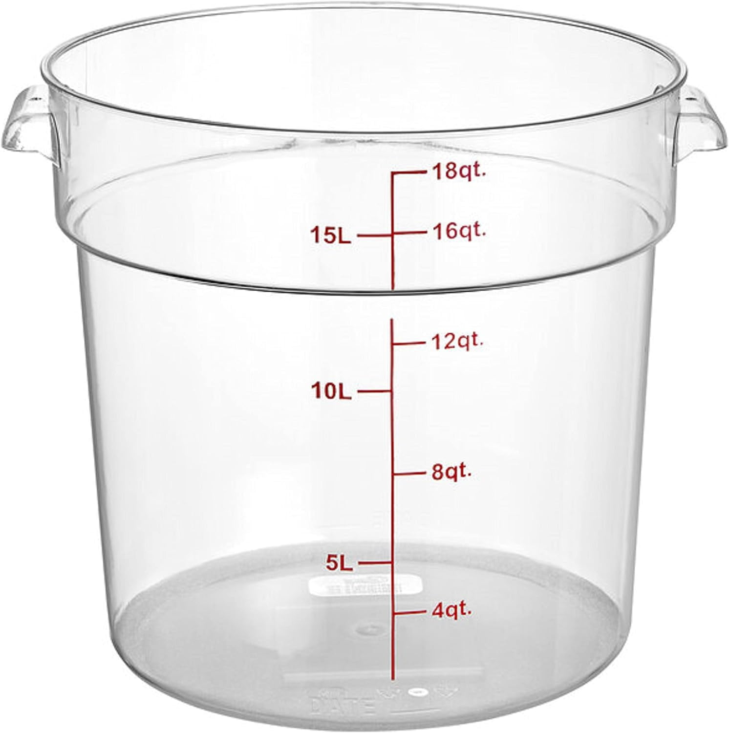 TrueCraftware- 18 Qt. Clear Polycarbonate Round Food Storage Container ...