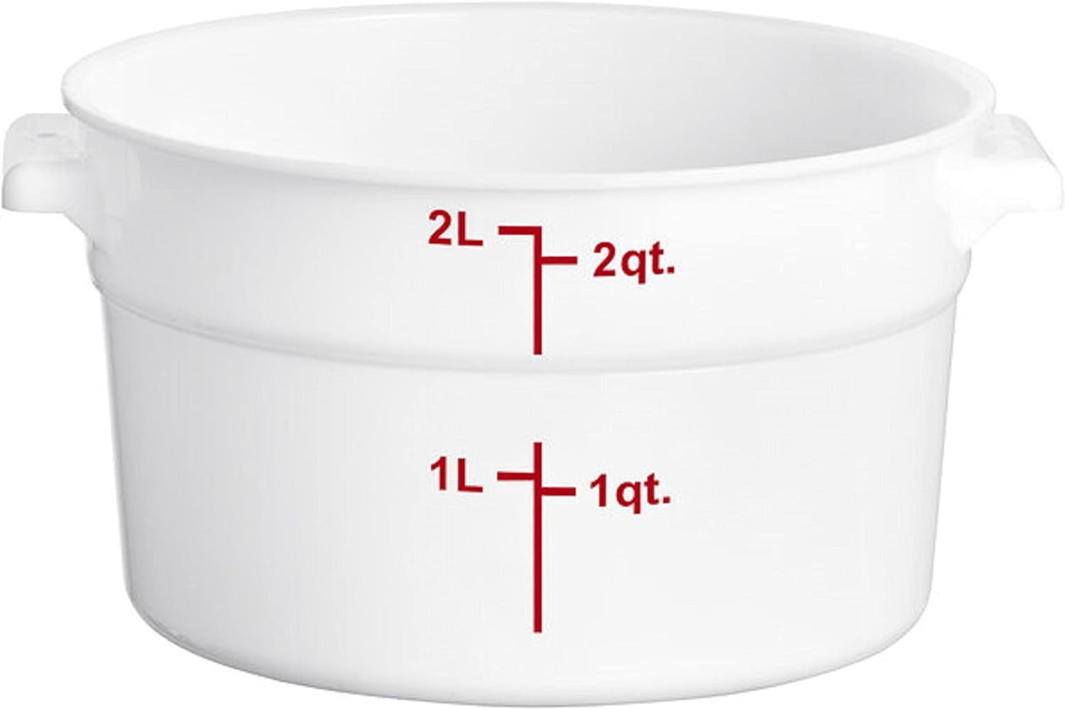 TrueCraftware- 2 Qt. Round Food Storage Container White Polypropylene ...