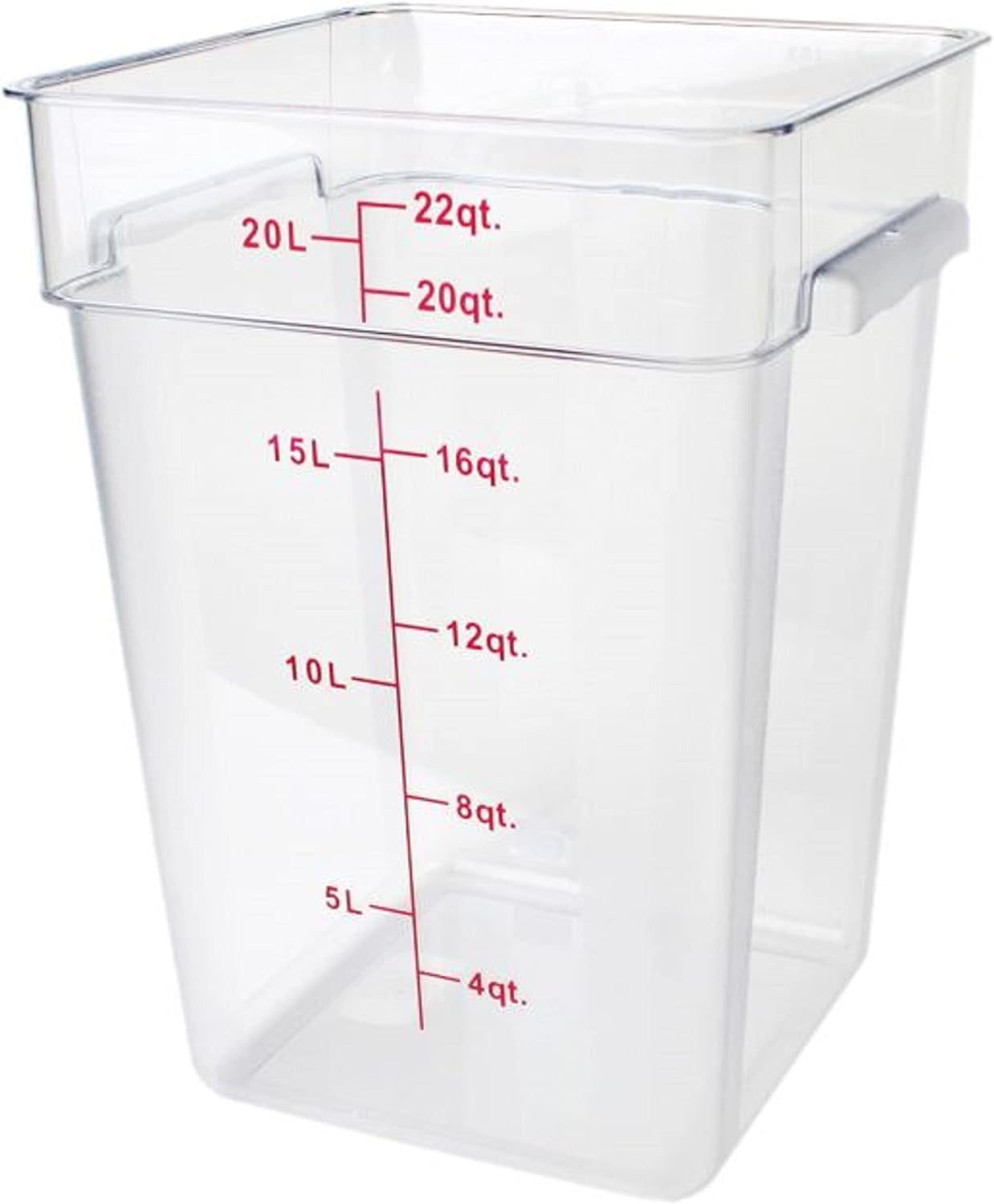 TrueCraftware- 22 Qt. Polycarbonate Square Food Storage Container Clear ...