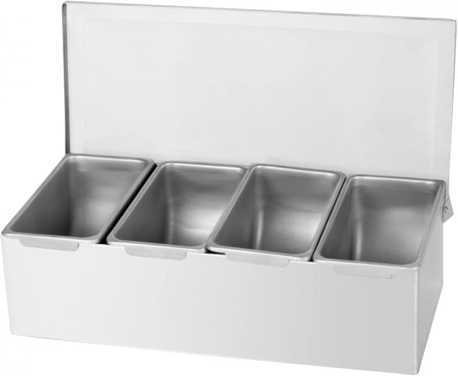 TrueCraftware- 4 Compartment Stainless Steel Condiment Bar (Open Bottom ...