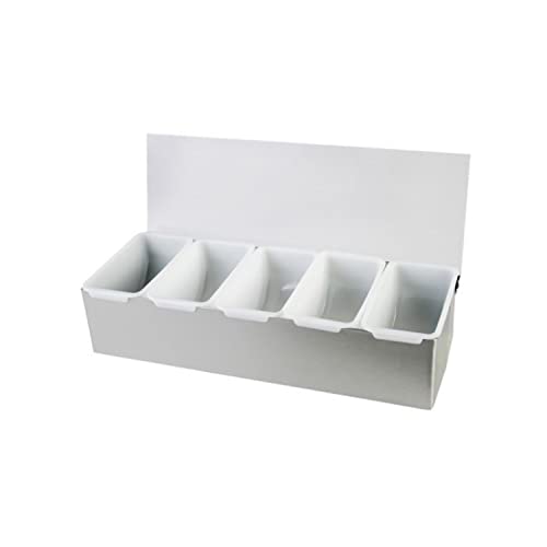 TrueCraftware- 5 Compartment Condiment Dispenser Garnish Tray Bar Caddy ...