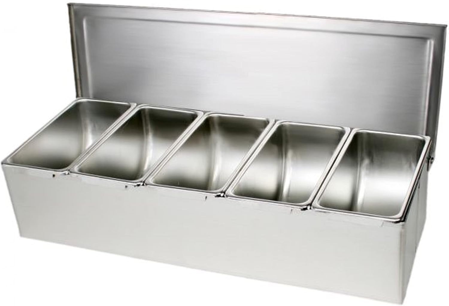 TrueCraftware- 5 Compartment Stainless Steel Condiment Bar (Open Bottom ...