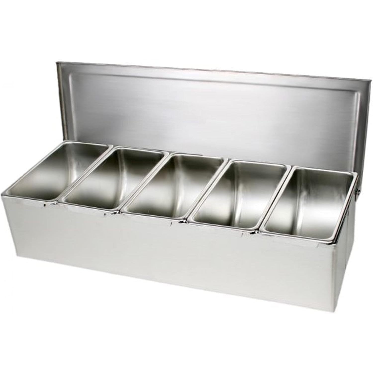 TrueCraftware- 5 Compartment Stainless Steel Condiment Bar (Open Bottom ...