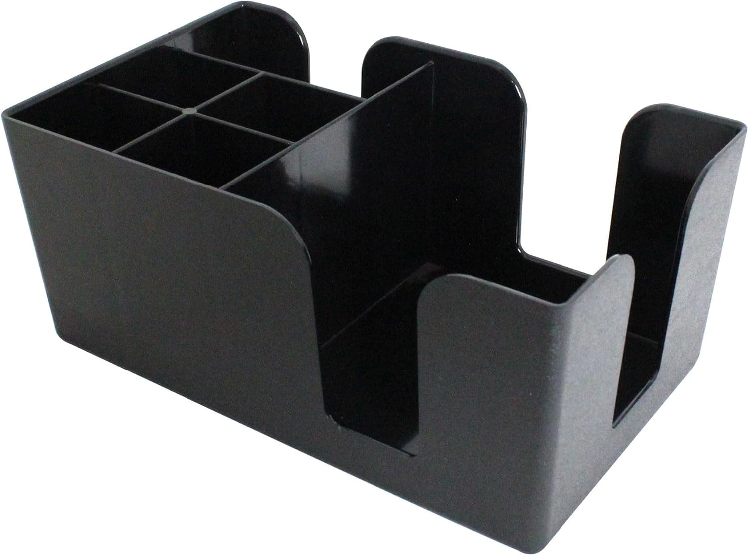 TrueCraftware- 6 Compartment Bar Caddy 9-1/2" x 5-3/4" x 4-1/8" Black ...