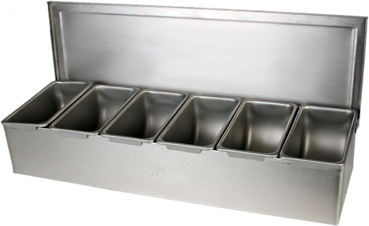TrueCraftware- 6 Compartment Stainless Steel Condiment Bar (Open Bottom ...