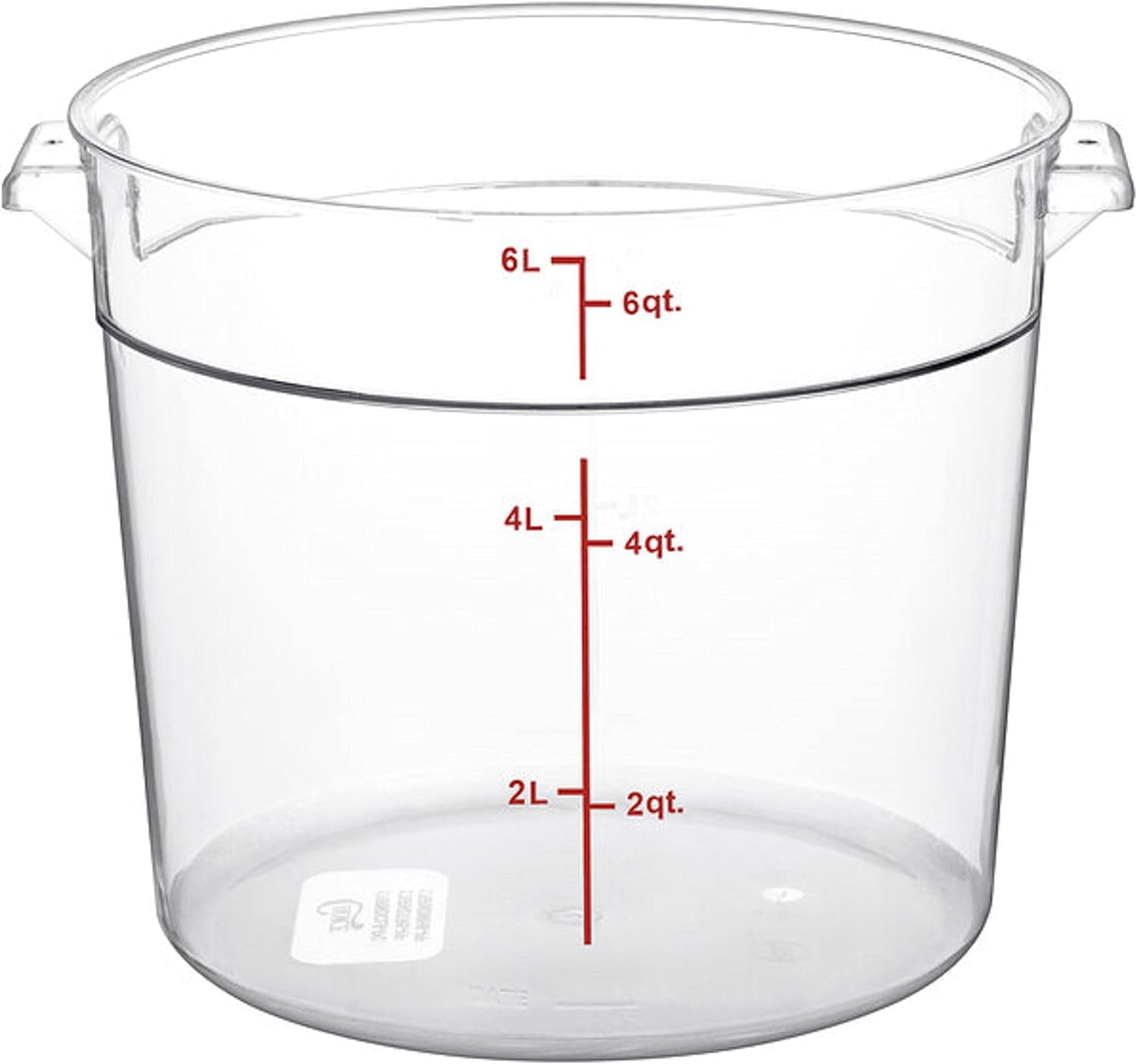 TrueCraftware- 6 Qt. Clear Polycarbonate Round Food Storage Container ...