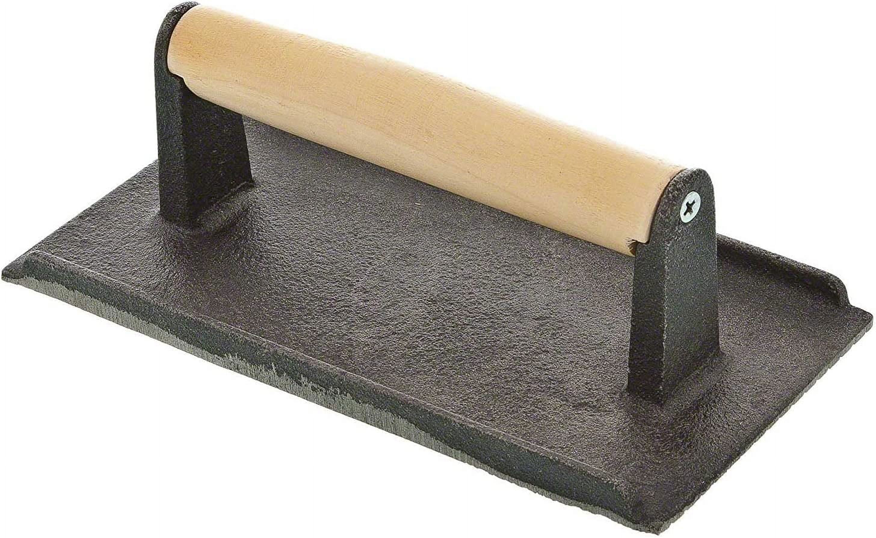 TrueCraftware 8" Cast Iron Steak Weight - Grill Press with Wooden ...