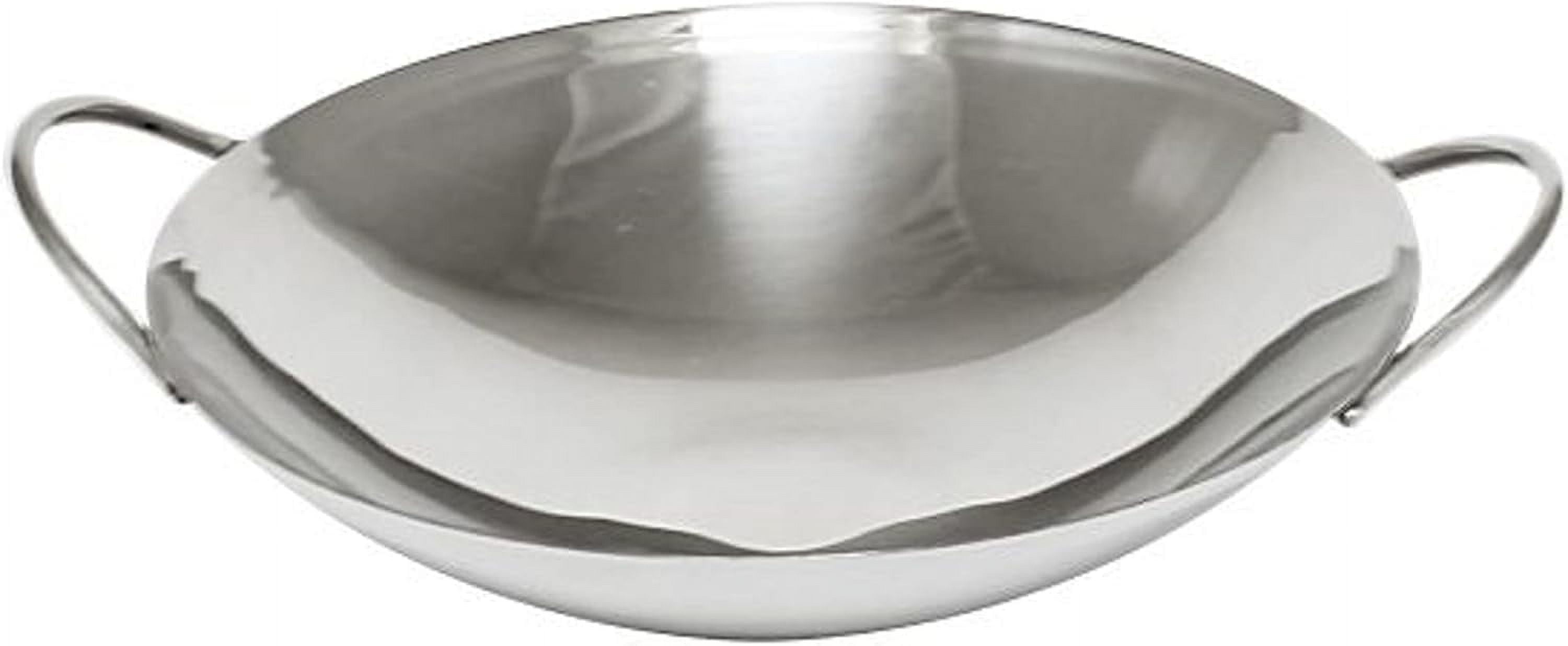 TrueCraftware- 8” Stainless Steel Wok Dual- handled- Traditional Canton ...
