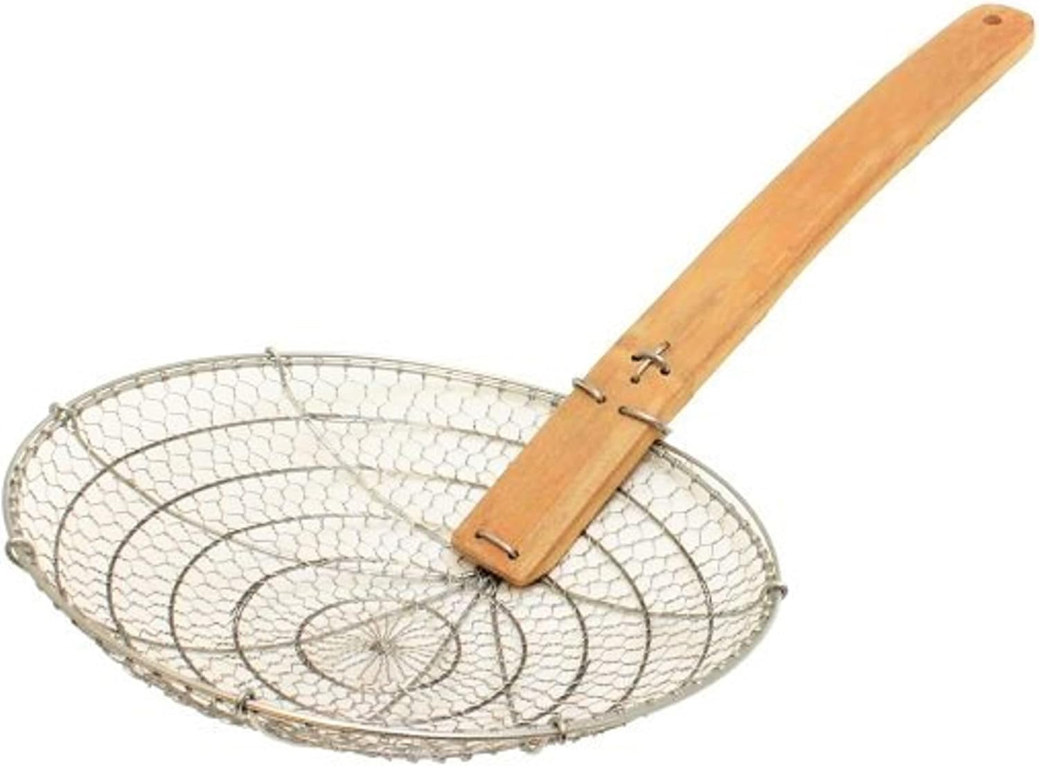 TrueCraftware- Fine Mesh Skimmer Galvanized Steel with Natural Bamboo ...