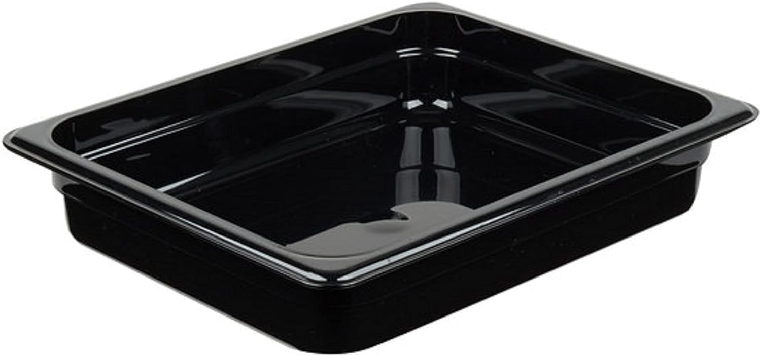 TrueCraftware- Half Size 2-1/2” Deep Food Pan Polycarbonate Black Color ...
