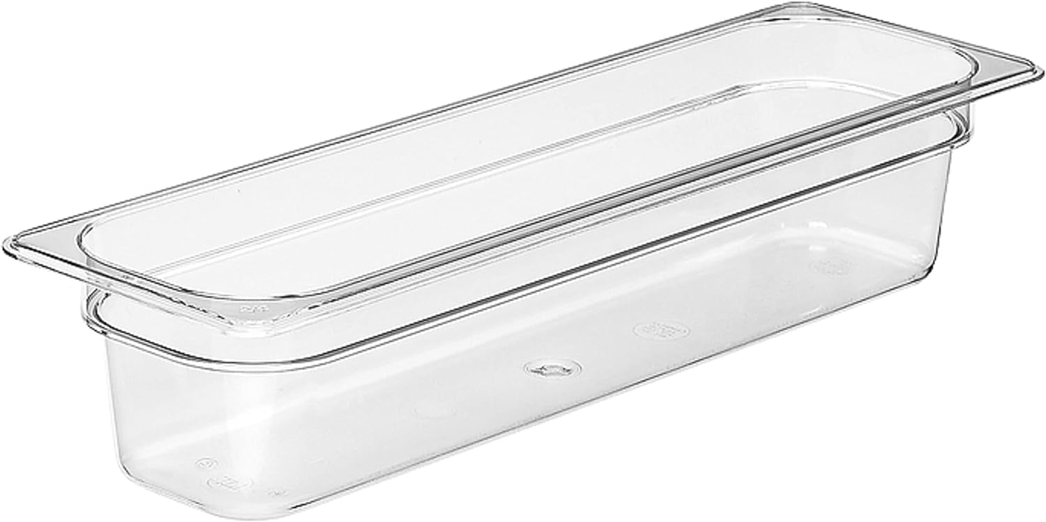 TrueCraftware- Half Size Long 4” Deep Food Pan Polycarbonate Clear ...