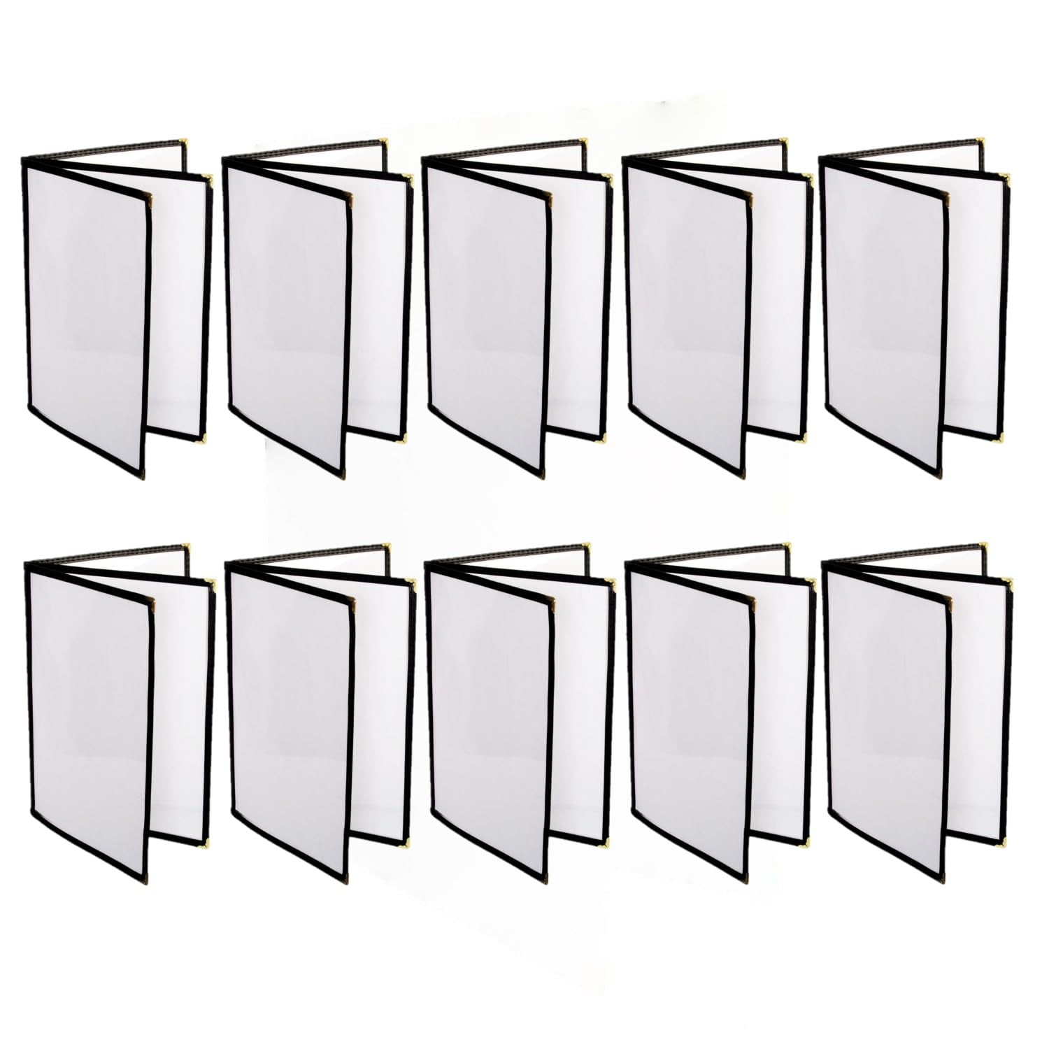 TrueCraftware- Set of 10 Black 8-1/2” x 11” Triple Page Book Fold ...