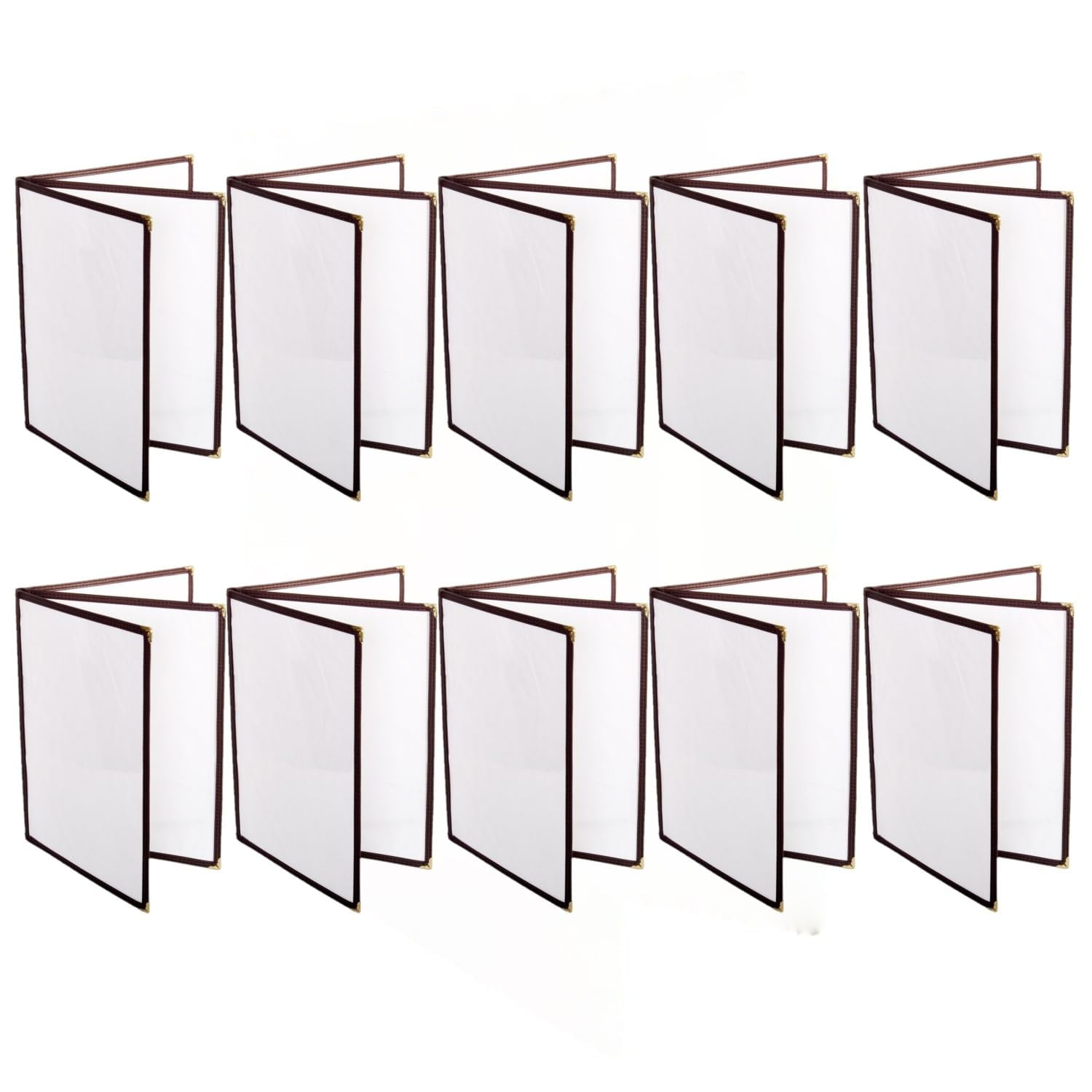TrueCraftware- Set of 10 Brown 8-1/2” x 11” Triple Page Book Fold ...