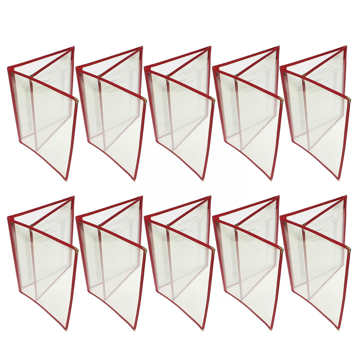 TrueCraftware- Set of 10 Maroon 8-1/2” x 11” Triple Fold Restaurant ...