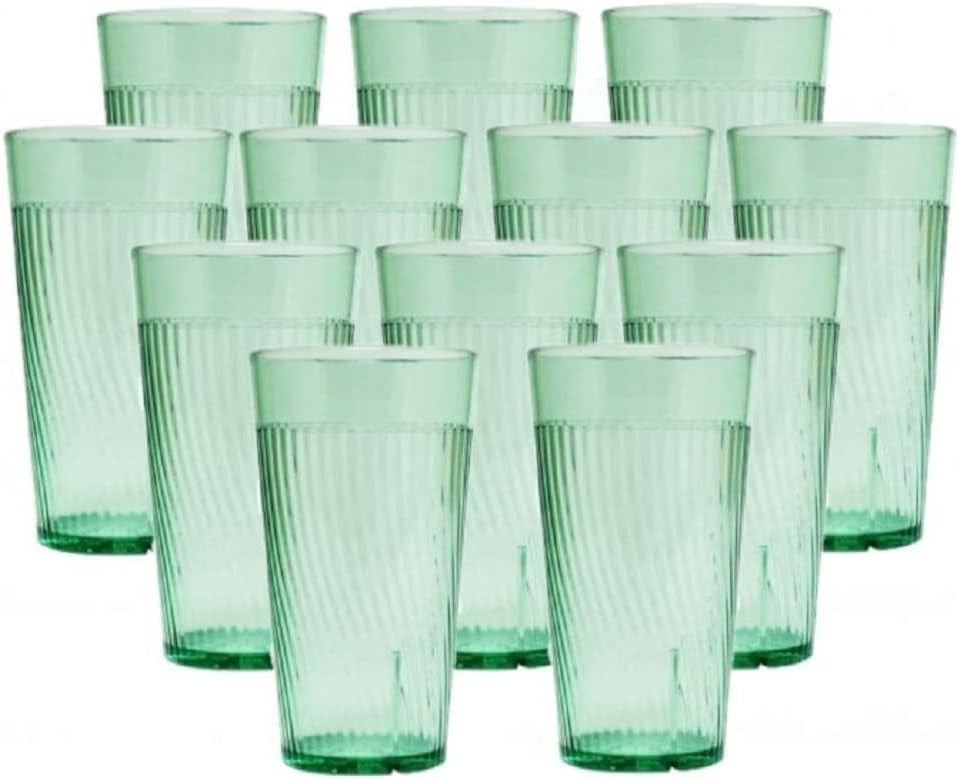 TrueCraftware- Set of 12 Belize 12 oz. Tumbler/Drinking Cups Green ...