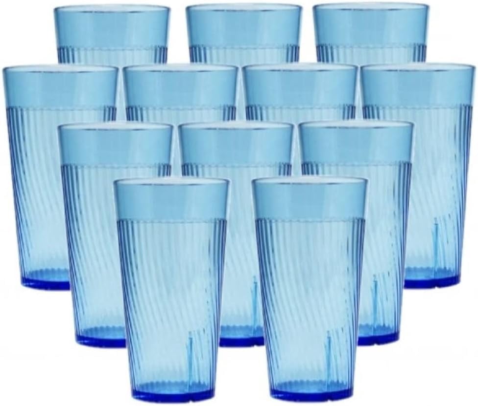 TrueCraftware- Set of 12 Belize 14 oz. Tumbler/Drinking Cups Blue ...