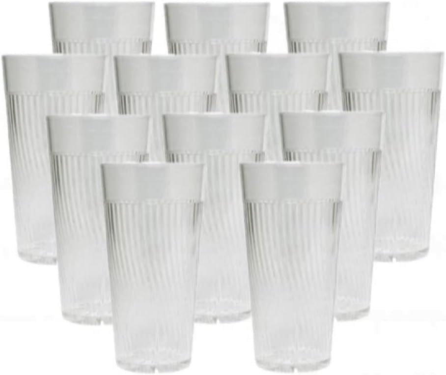 TrueCraftware- Set of 12 Belize 16 oz. Tumbler/Drinking Cups Clear ...