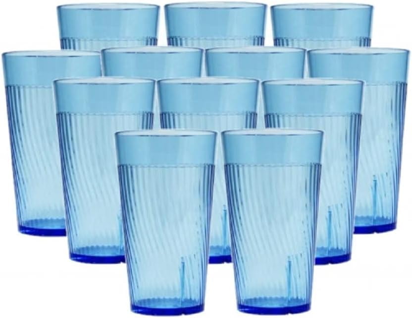 TrueCraftware- Set of 12 Belize 8 oz. Tumbler/Drinking Cups Blue ...