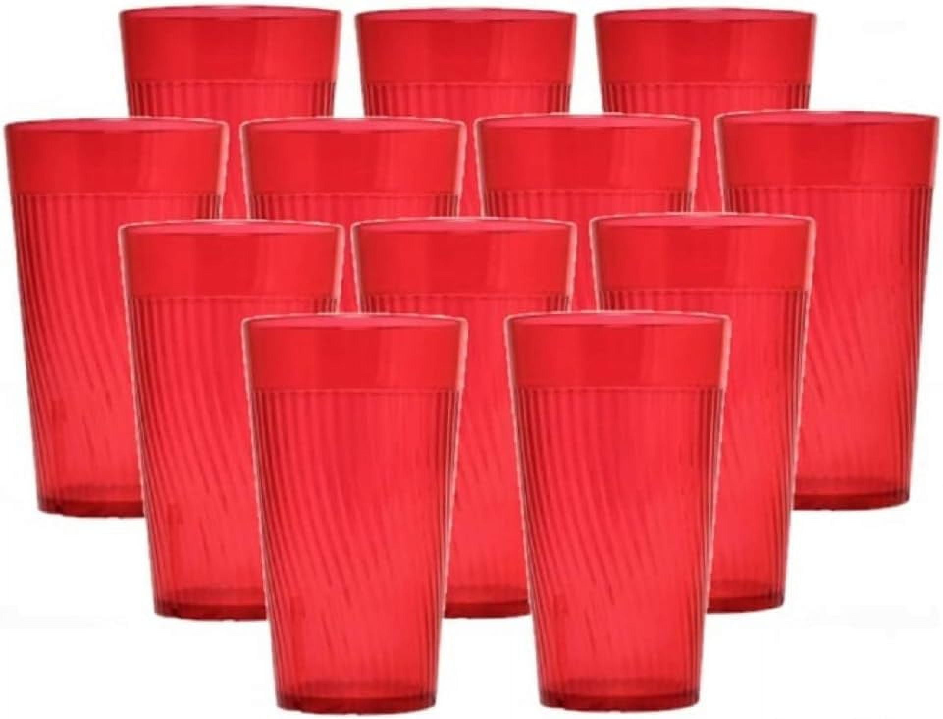 TrueCraftware- Set of 12 Belize 8 oz. Tumbler/Drinking Cups Red ...