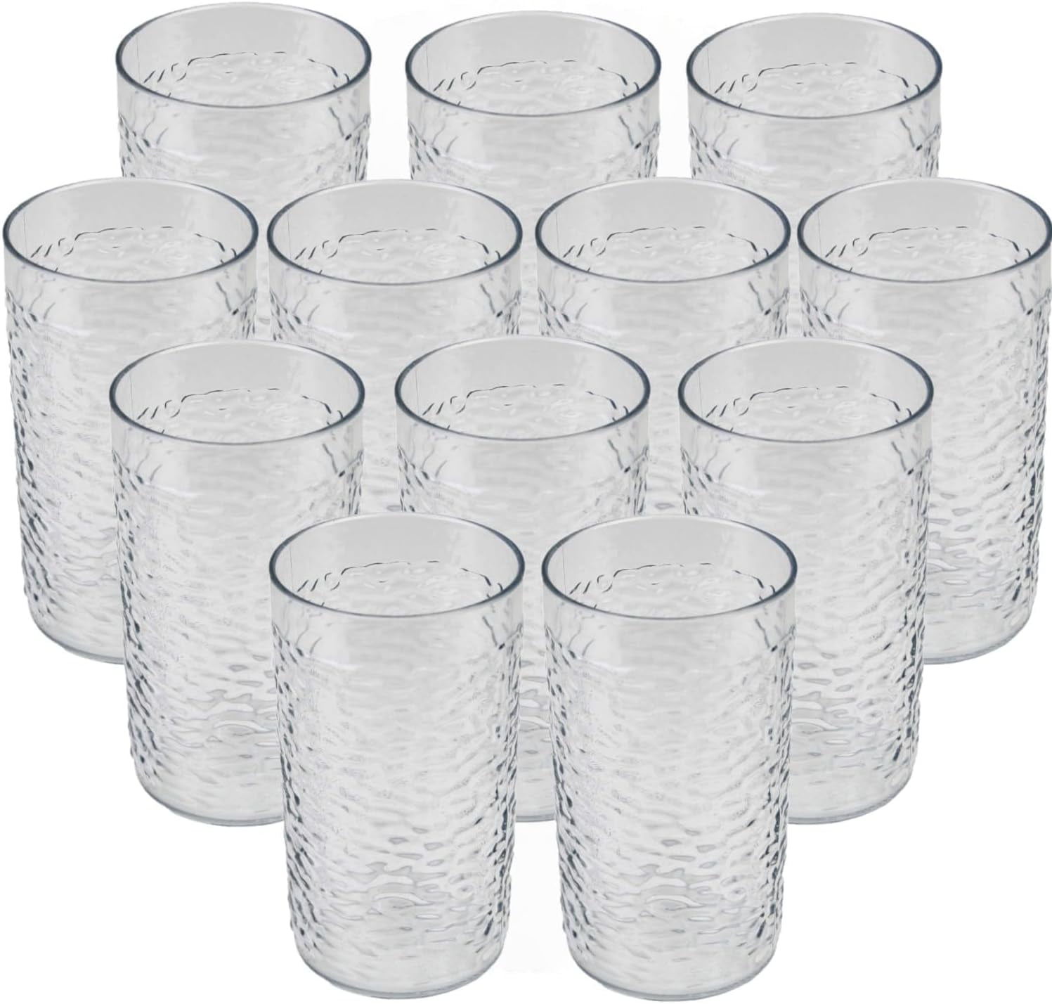 TrueCraftware- Set of 12 Clear 16 oz Pebble Tumbler Drinking Glasses ...