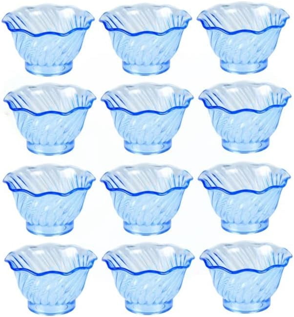 TrueCraftware- Set of 12 Dessert Dish Cups 5 oz. Blue Color- Small ...