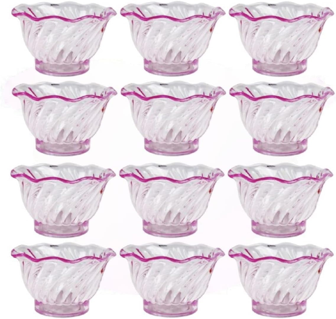 TrueCraftware- Set of 12 Dessert Dish Cups 5 oz. Purple Color- Small ...