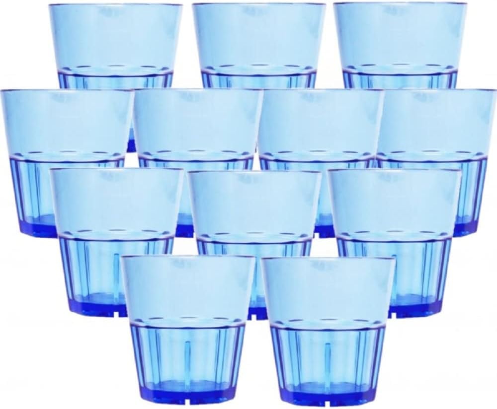 TrueCraftware- Set of 12 Diamond 8 oz. Rock Tumbler/Drinking Cups Blue ...