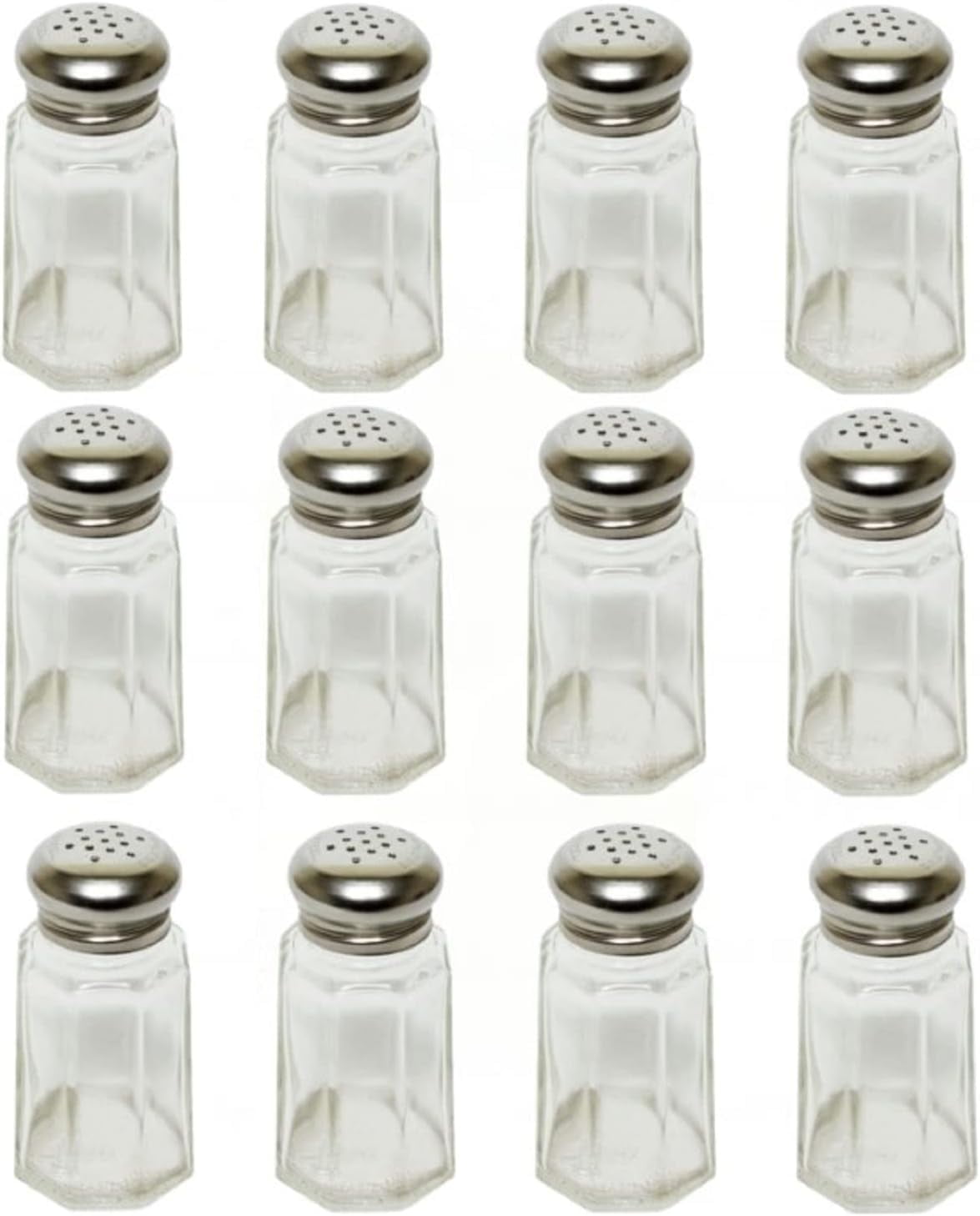 TrueCraftware-Set of 12 Paneled Spices Shaker 1-1/4 oz. Stainless Steel ...