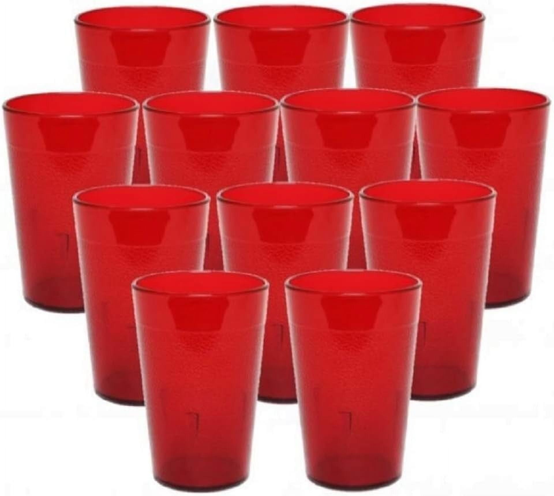 TrueCraftware- Set of 12 Pebbled Tumbler/Drinking Cups 12-Ounce Red ...