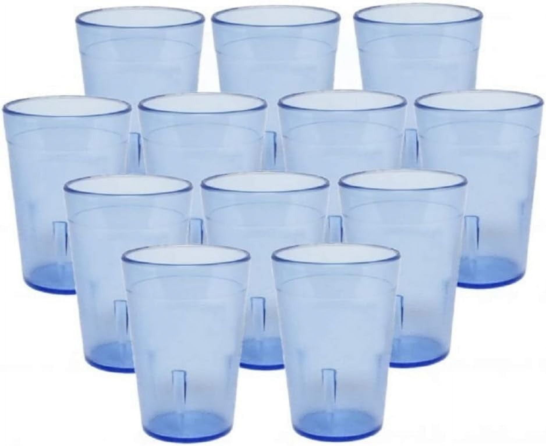 TrueCraftware- Set of 12 Pebbled Tumbler/Drinking Cups 8-Ounce Blue ...