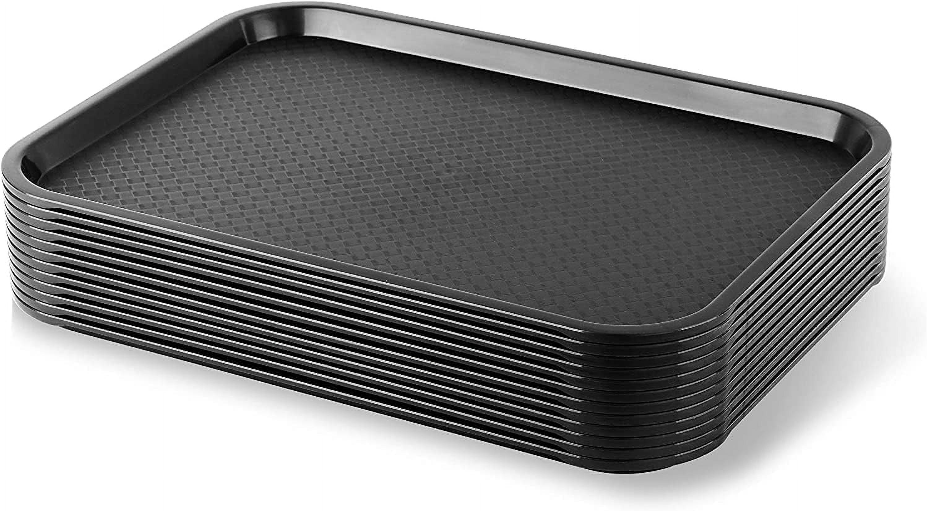 TrueCraftware- Set of 12 Plastic Fast Food Tray 12" X 16-1/4" Black ...