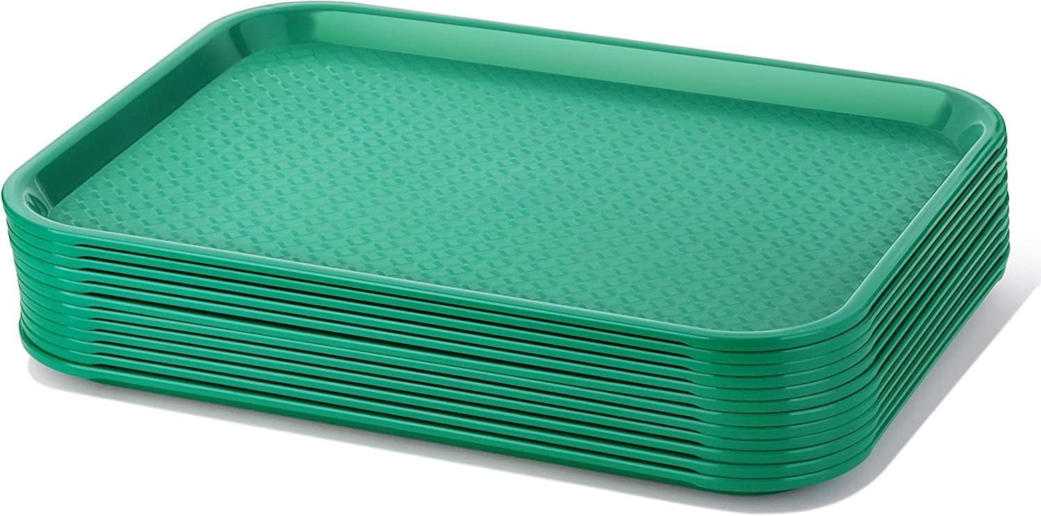 TrueCraftware- Set of 12 Plastic Fast Food Tray 12" X 16-1/4" Green ...