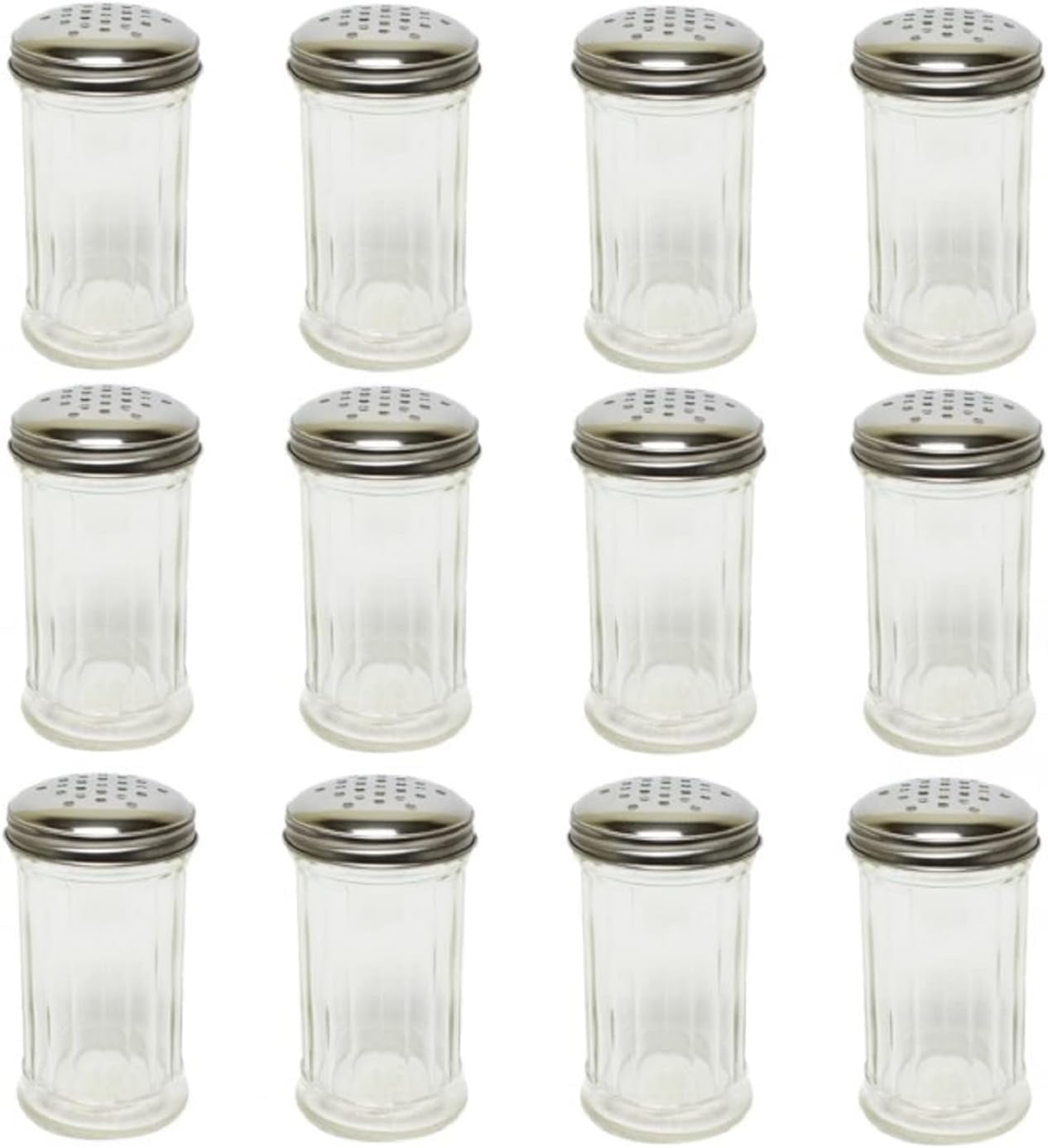 TrueCraftware- Set of 12 Stainless Steel 12 oz. Sugar/ Cheese Shaker ...