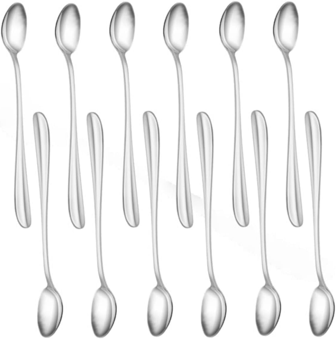 TrueCraftware- Set of 12 Stainless Steel Diamond Iced Teaspoon ...