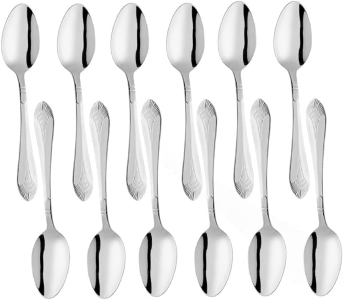 TrueCraftware- Set of 12 Stainless Steel Elizabeth European Size Table ...