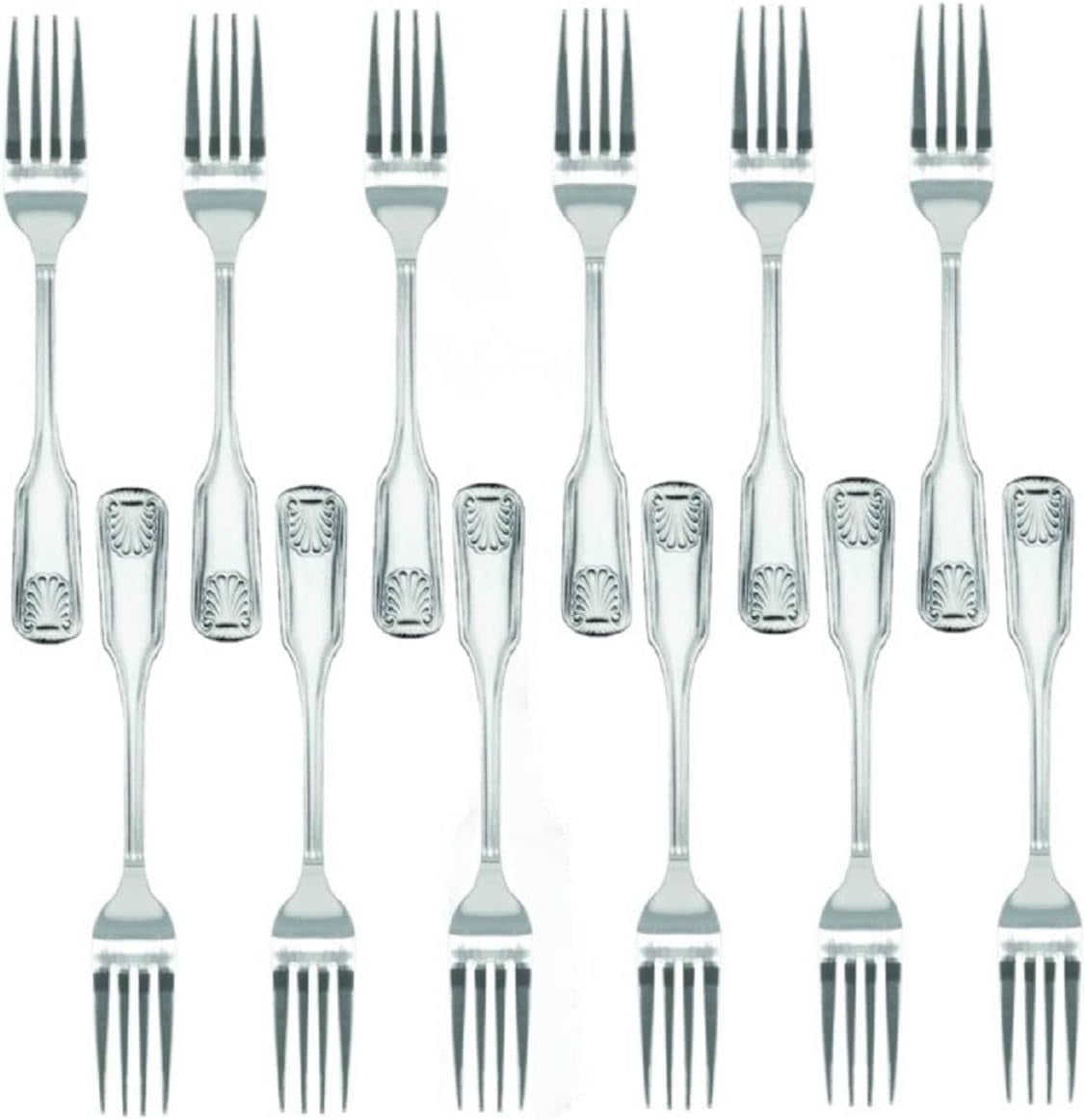 TrueCraftware- Set of 12 Stainless Steel Sea Shell Dinner Fork ...