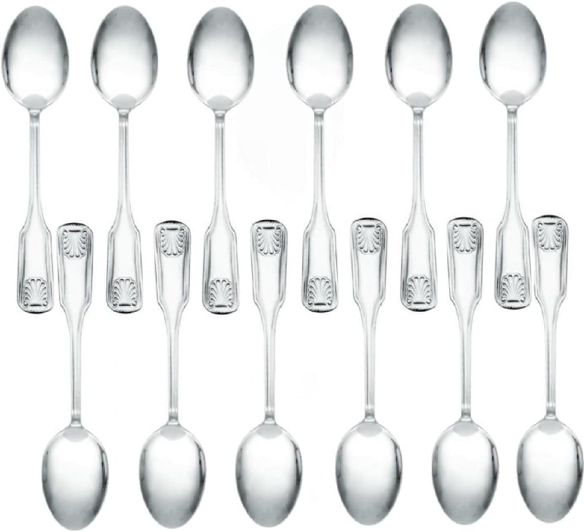 TrueCraftware- Set of 12 Stainless Steel Sea Shell Teaspoon- Stainless ...