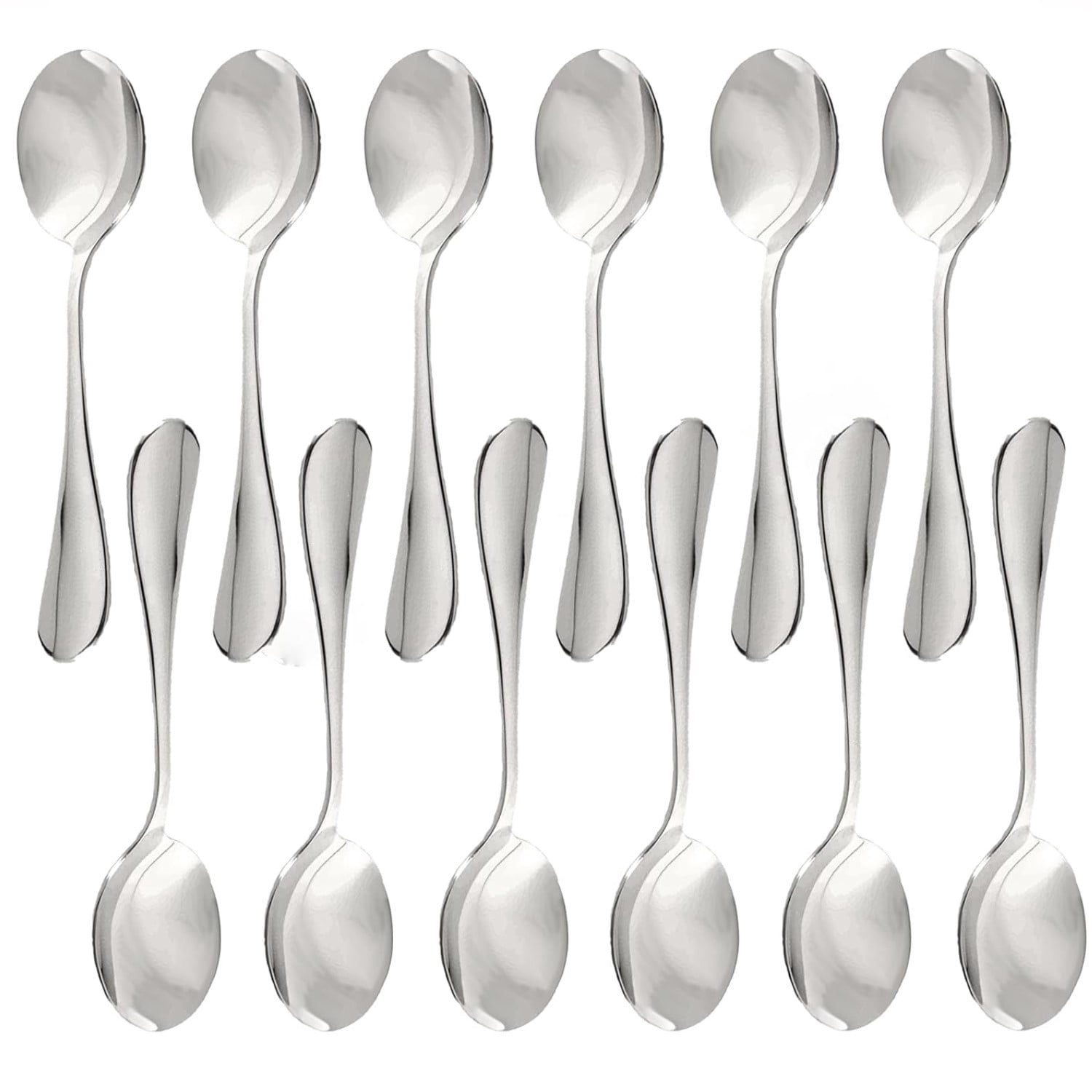 TrueCraftware- Set of 12 Stainless Steel York Bouillon Spoon- Stainless ...