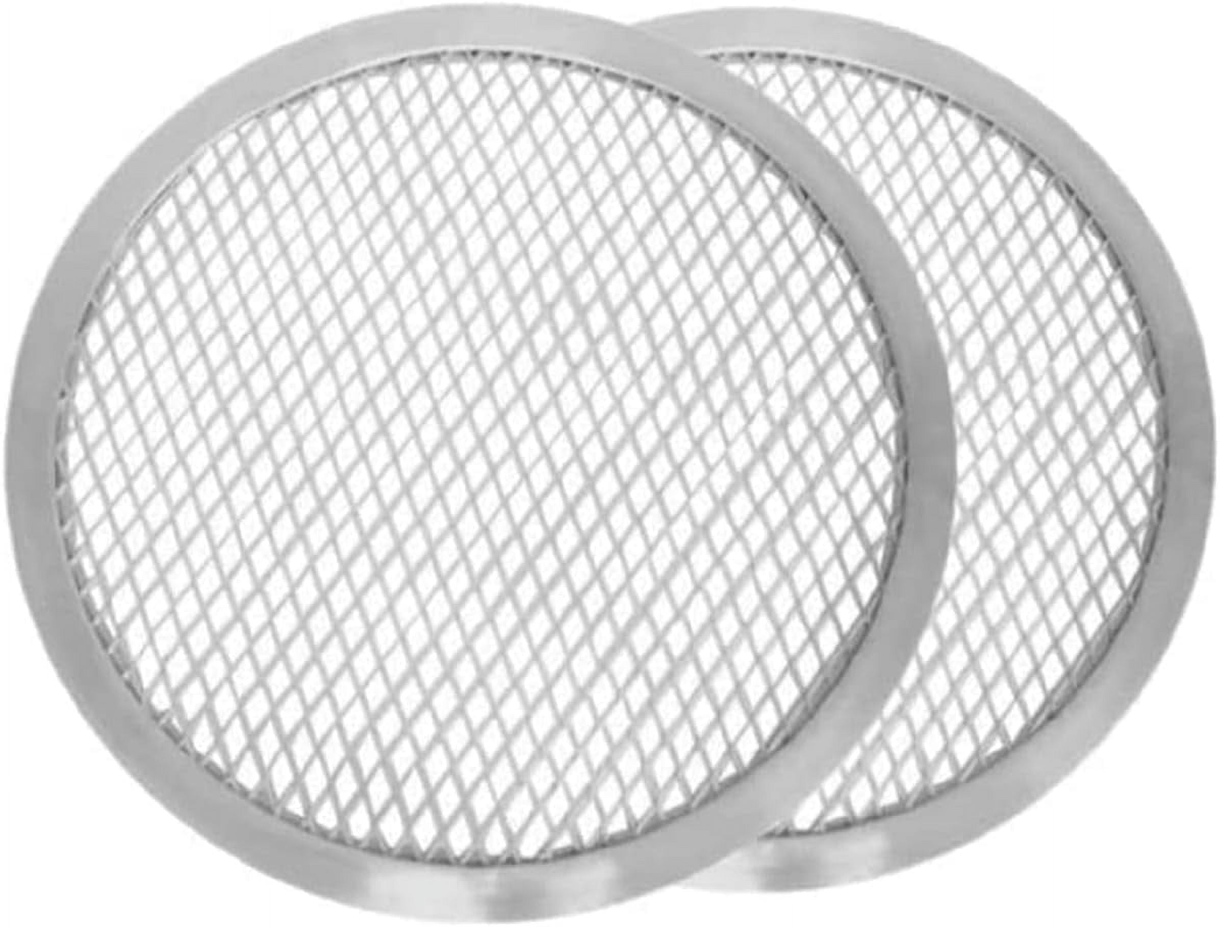 TrueCraftware- Set of 2 Aluminum 14” Pizza Baking Screen Seamless Rim ...