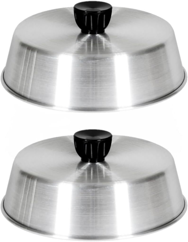 TrueCraftware- Set of 2 Aluminum 7” Grill Basting Cover with Black ...