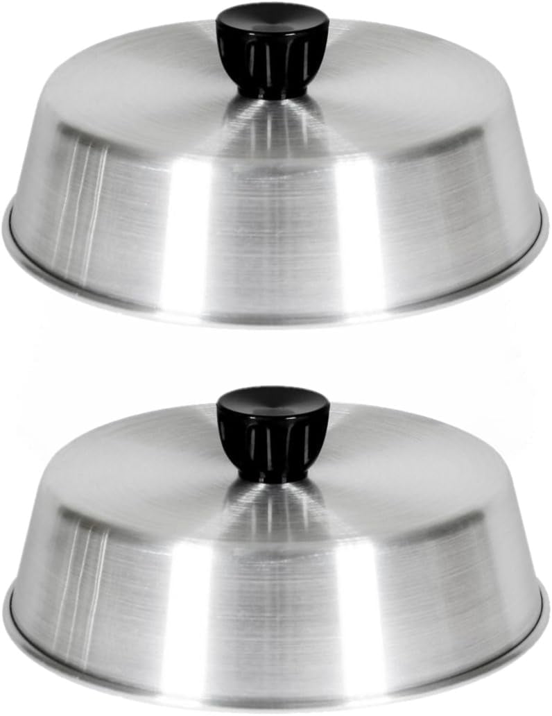 TrueCraftware- Set of 2 Aluminum 8" Grill Basting Cover with Black ...