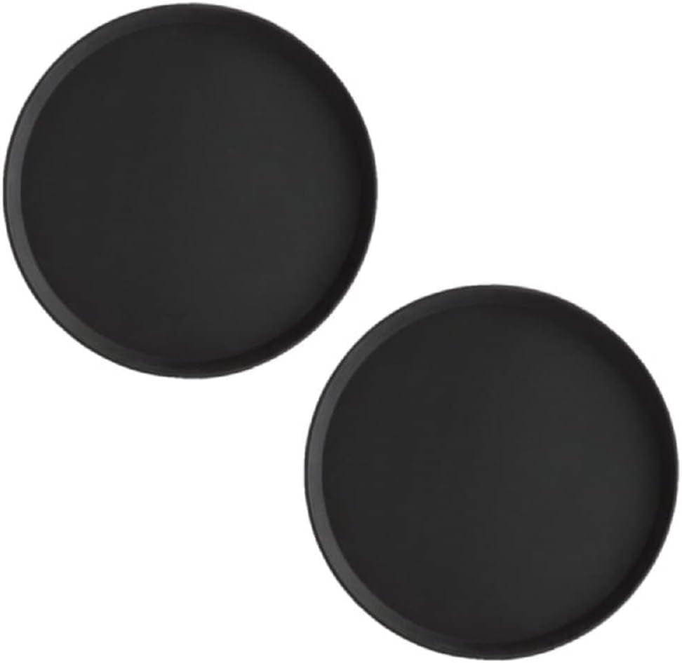 TrueCraftware- Set of 2 Round 14-inch Rubber Lined Non-Slip Tray ...