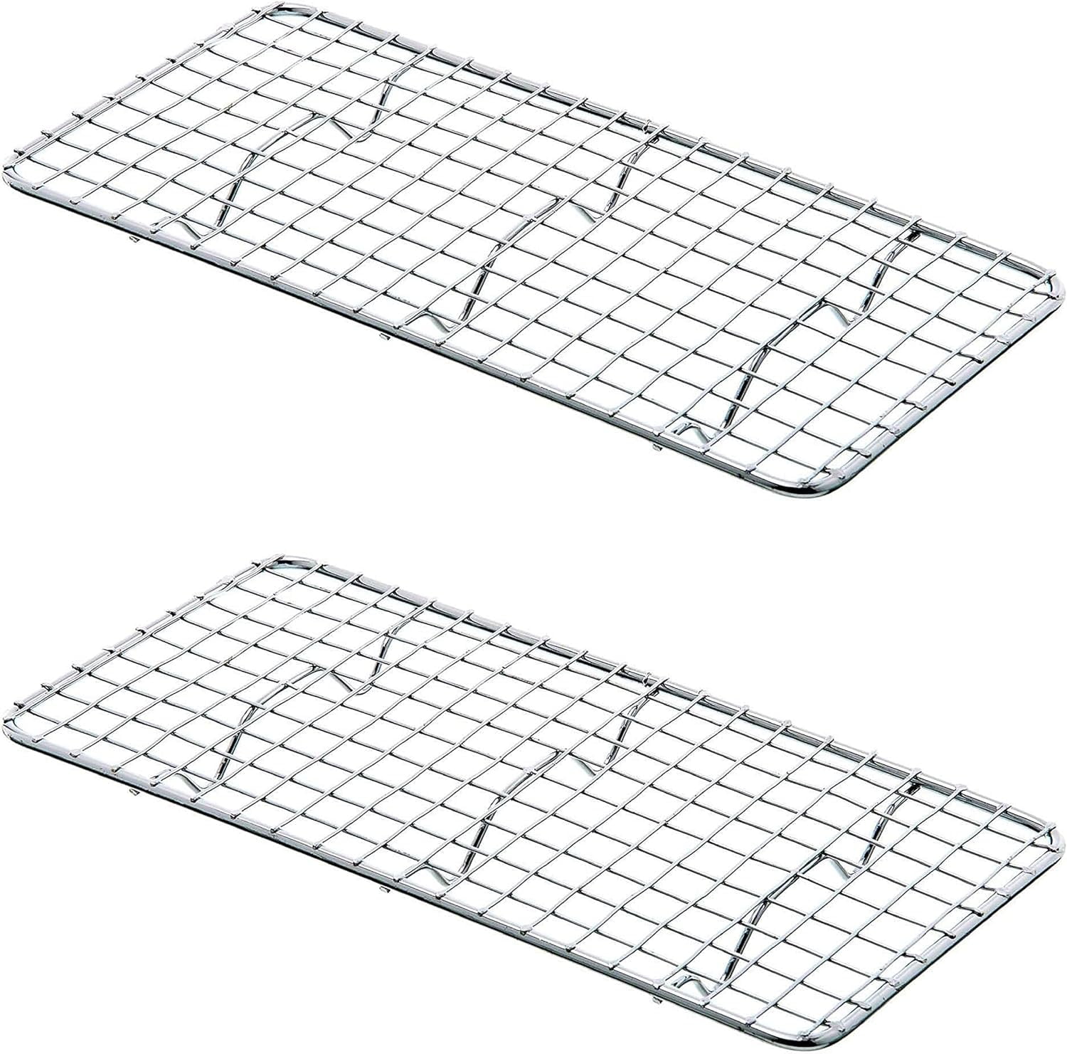 TrueCraftware- Set of 2 Third Size Rectangular Chrome-Plated Wire Pan ...