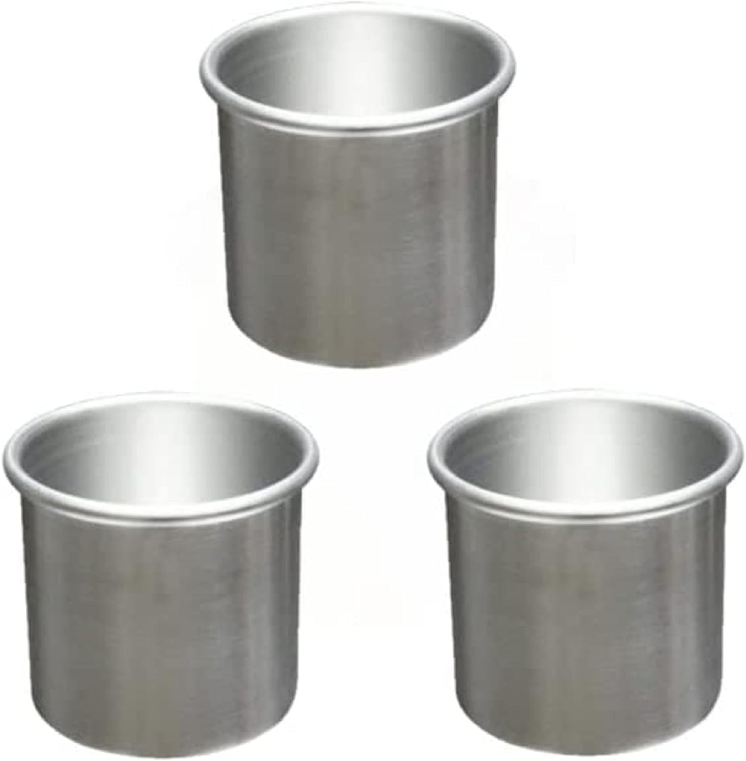 TrueCraftware- Set of 3 Aluminum 3" X 3" Round Layer Cake Baking Pan ...