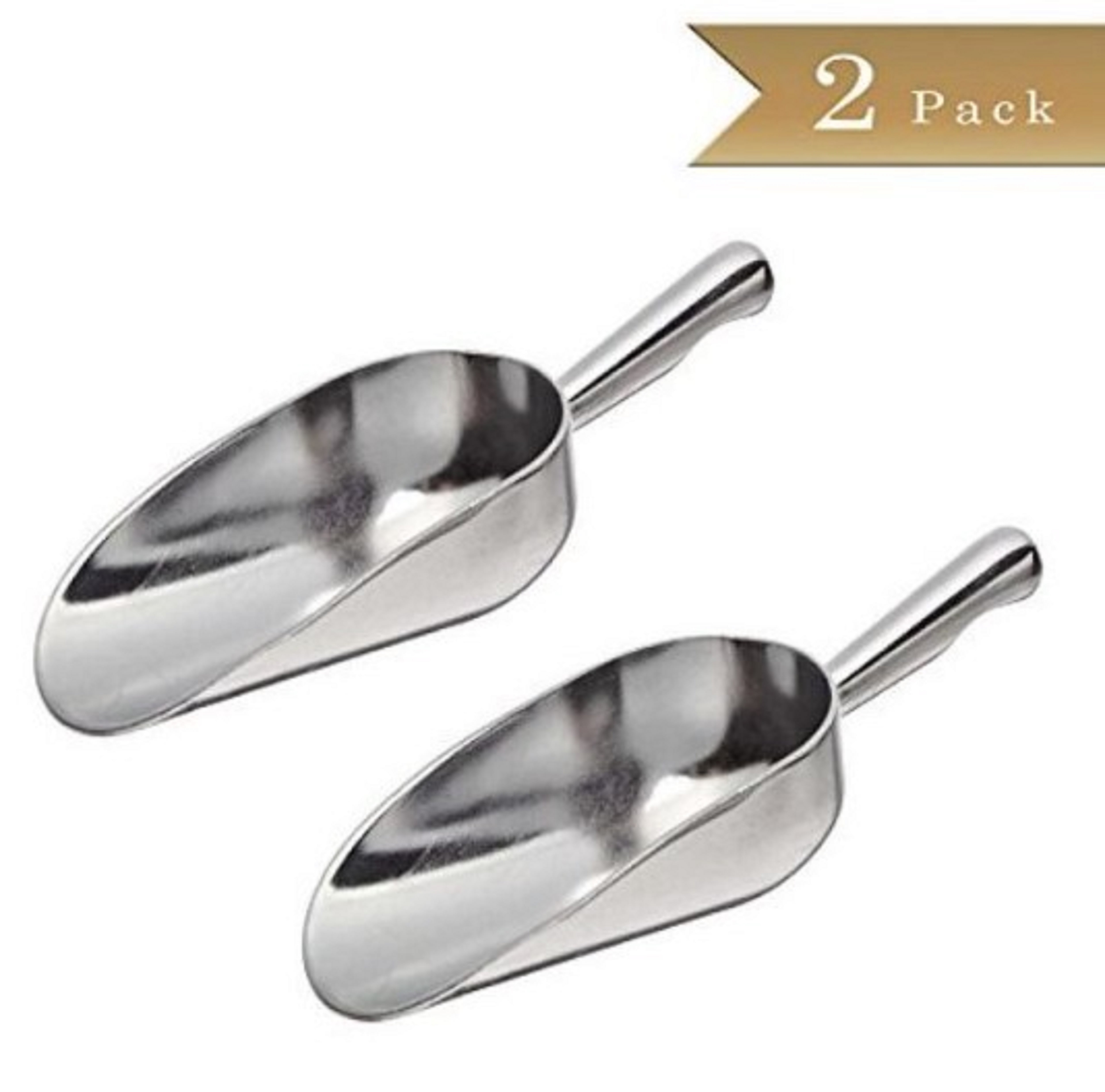 TrueCraftware Set of 2 - Aluminum Scoops with a Contoured Handle, 5 oz ...