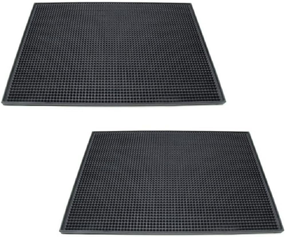 TrueCraftware- Set of 2 Black Large Rubber Bar Service No-Slip Mat 18 ...